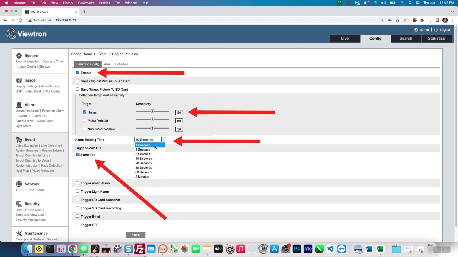 Setup Ip Camera Alarm Output To Trigger A Security Light