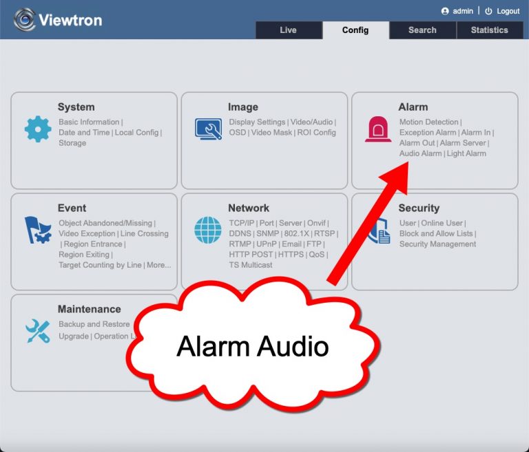 Alarm Security Camera with Warning Message and Strobe Light