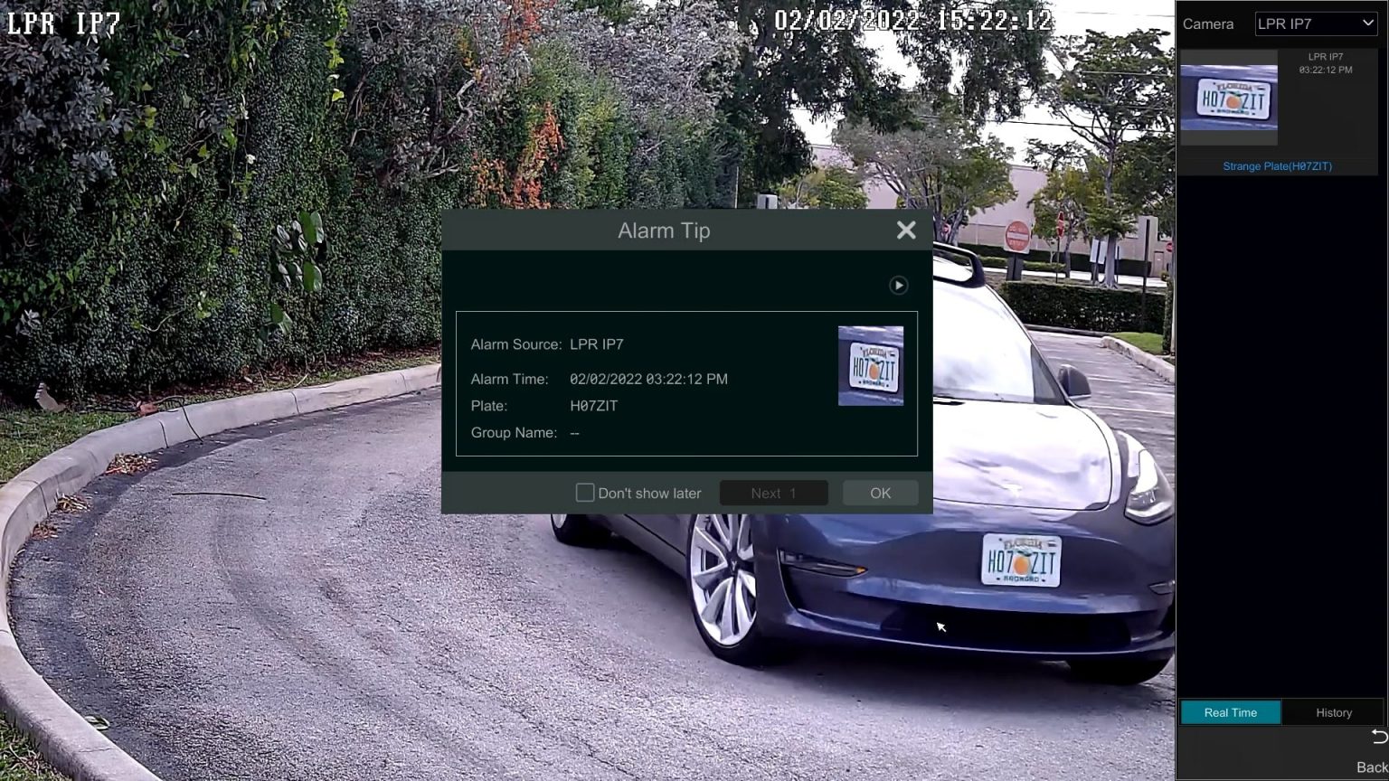 License Plate Reader Camera & Vehicle Database Demo
