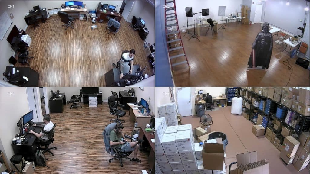 4 Security Camera with Monitor Systems for Live Video Display