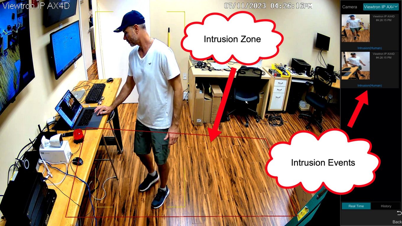 Security Camera with Siren and Flashing Alarm Light