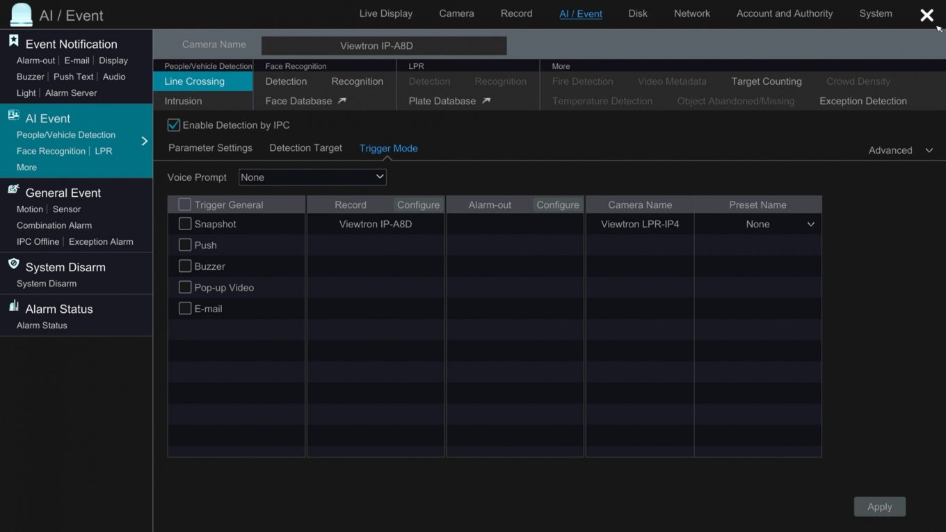 Viewtron AI Camera Line Crossing Detection & Human Detection