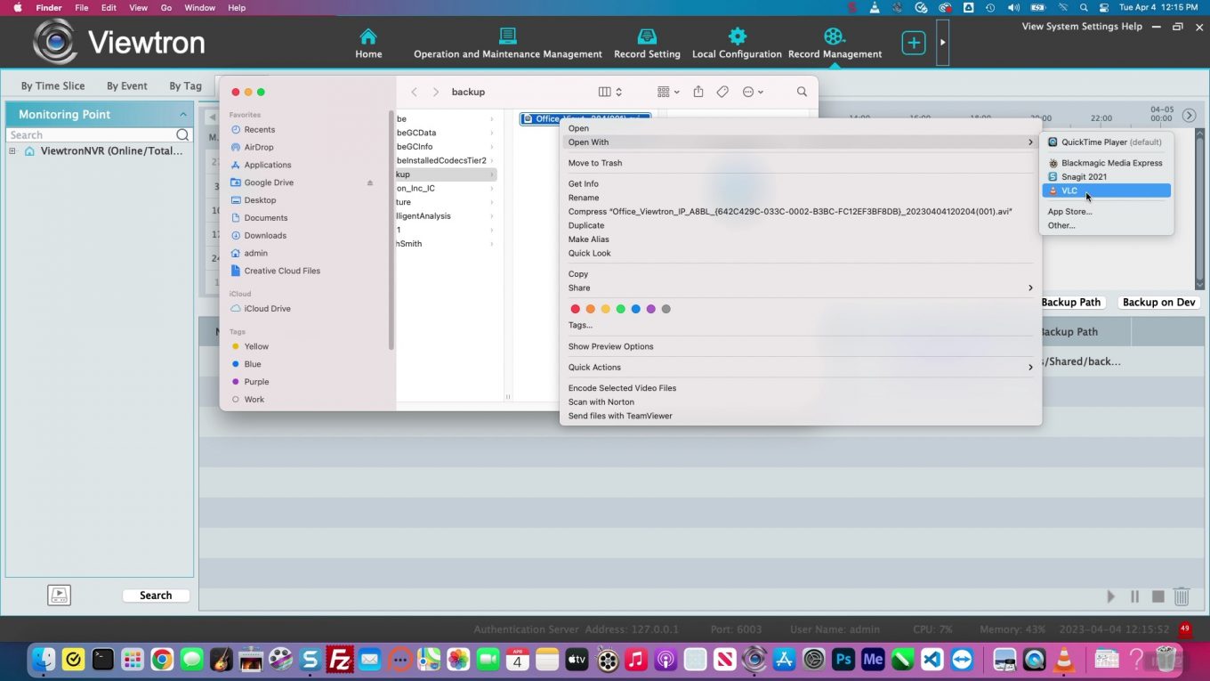 CMS DVR Software Search, Playback & Backup AI Motion Events