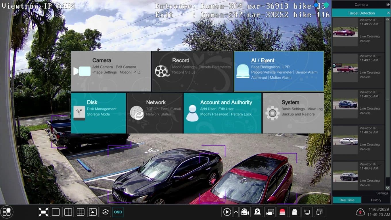 Traffic Counting Camera Setup for Viewtron IP Cameras